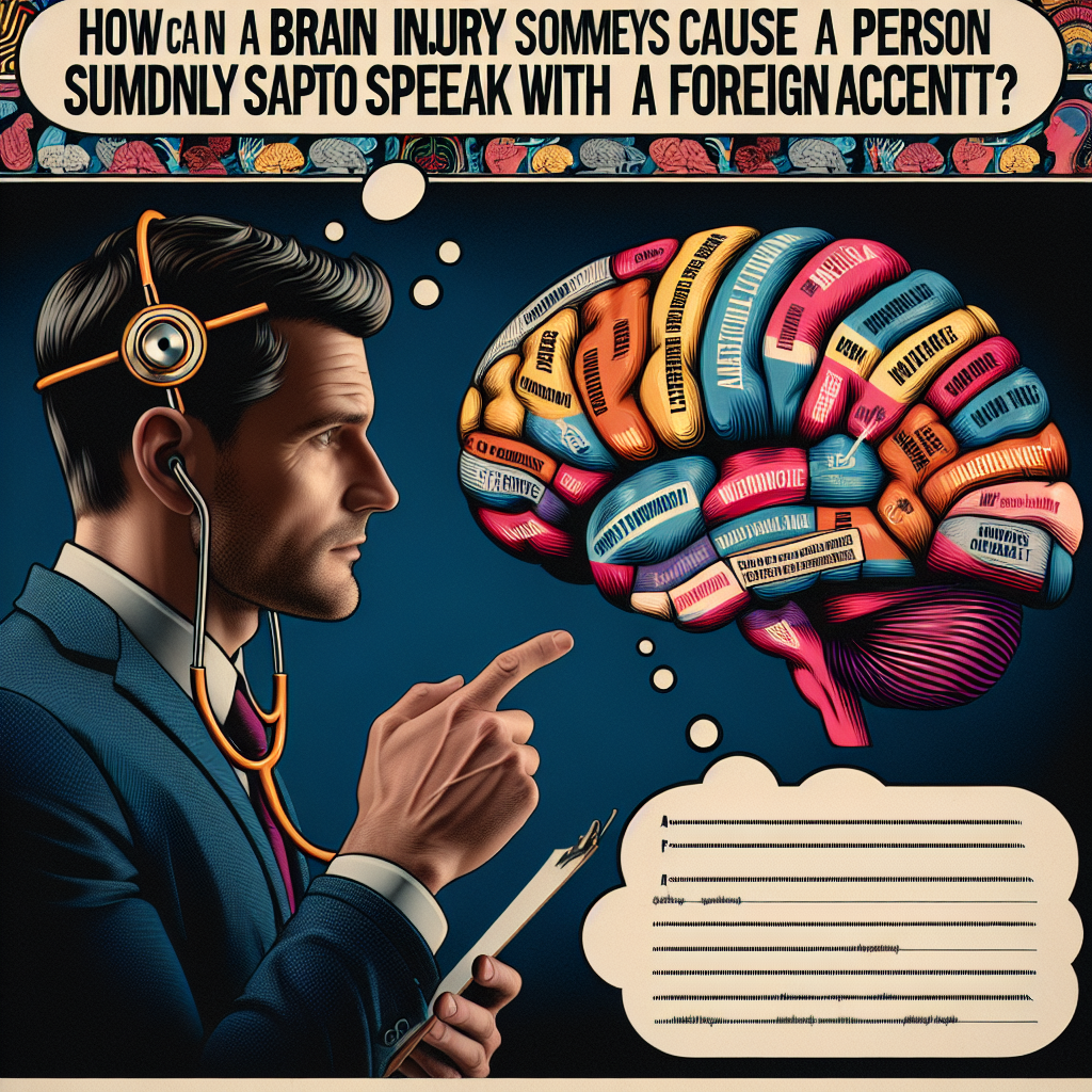 How can a brain injury sometimes cause a person to suddenly speak with ...