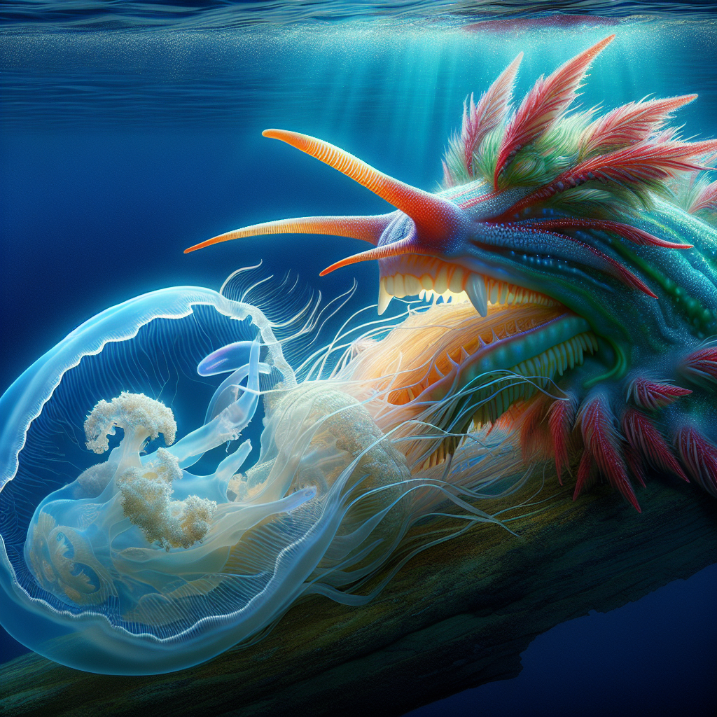 How can a sea slug eat a jellyfish's stingers and then use them for its ...