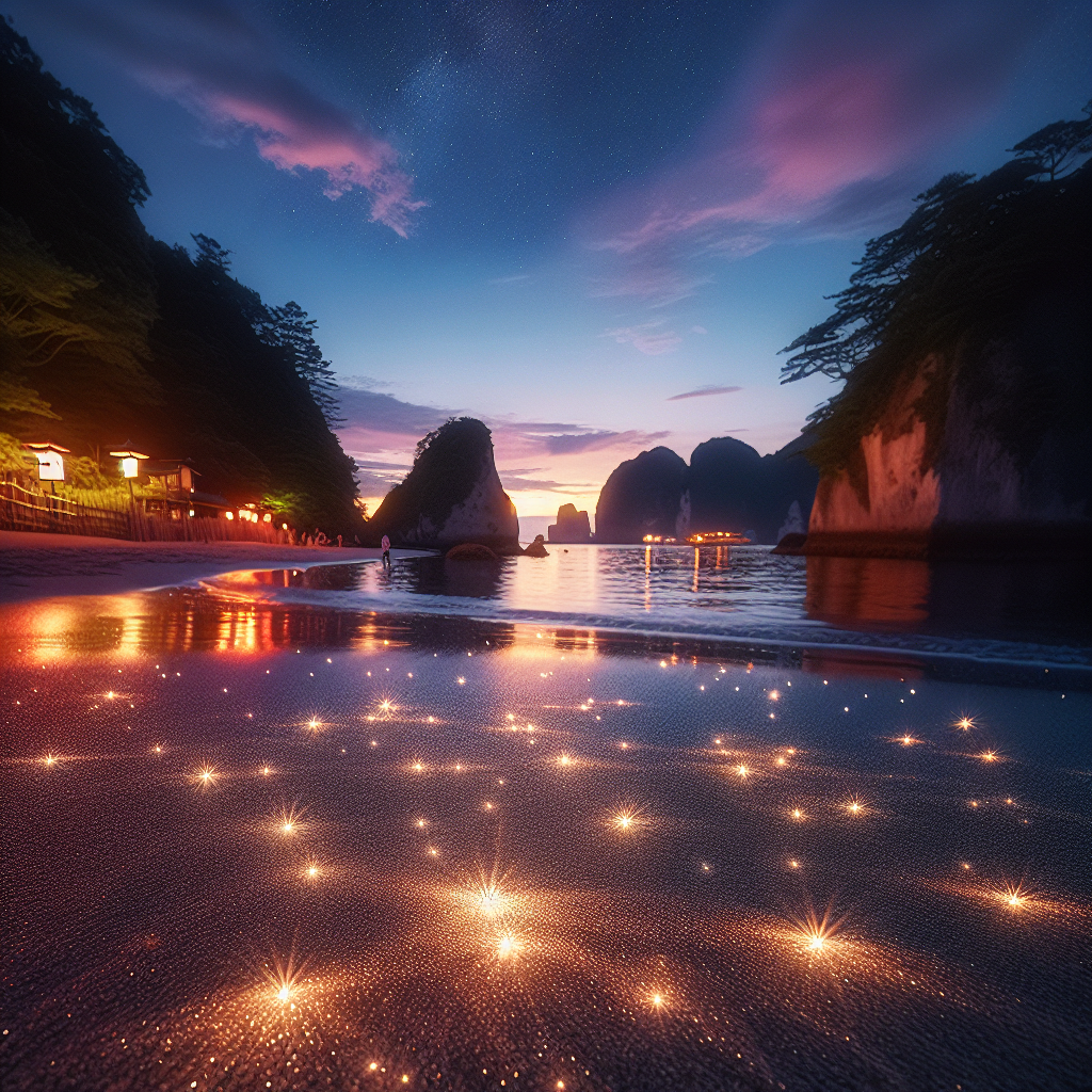 What makes the sand on some Japanese beaches look like millions of tiny ...