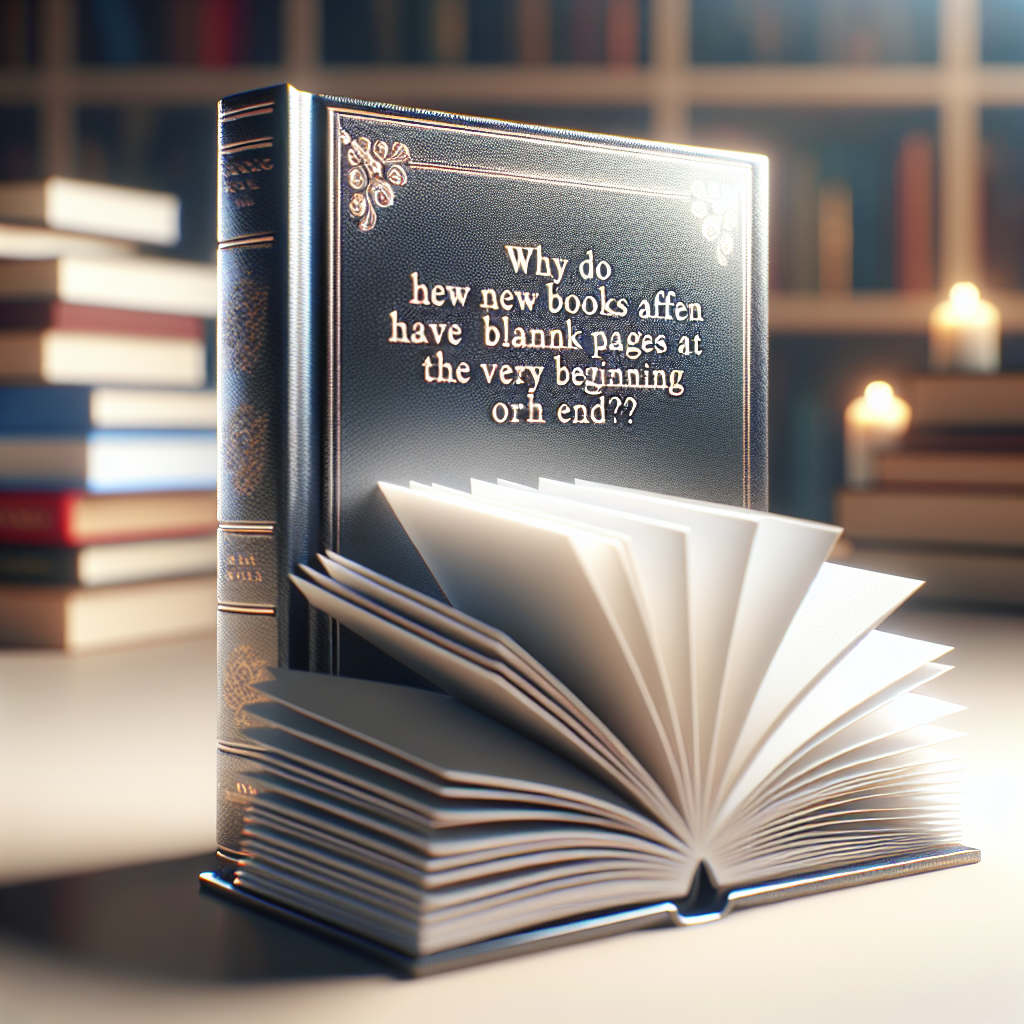 Why do new books often have blank pages at the very beginning or end ...