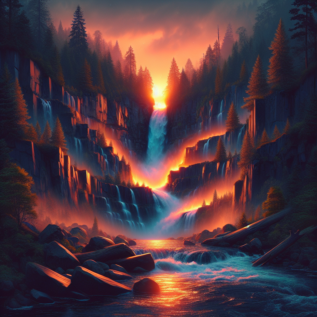 Why does a famous waterfall sometimes appear to be a river of fire ...
